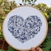 Blue Heart Digital PDF Pattern Embroidery Kit DIY Heart PDF Pattern ...