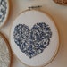 Blue Heart Digital PDF Pattern Embroidery Kit DIY Heart PDF Pattern ...