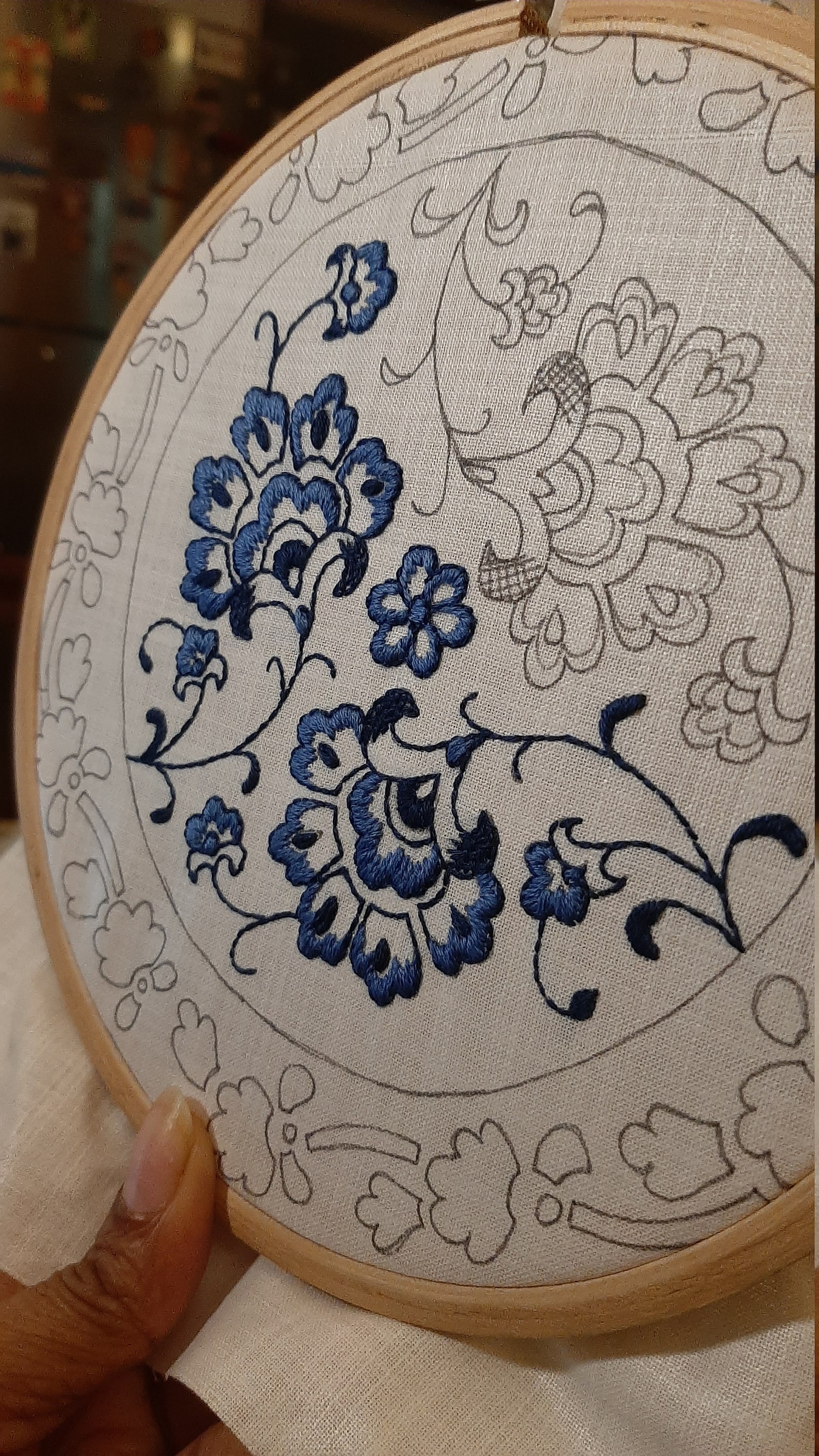 Indigo Floral Embroidery DIY Kit, Beginner Needlework (PDF Pattern) - Etsy