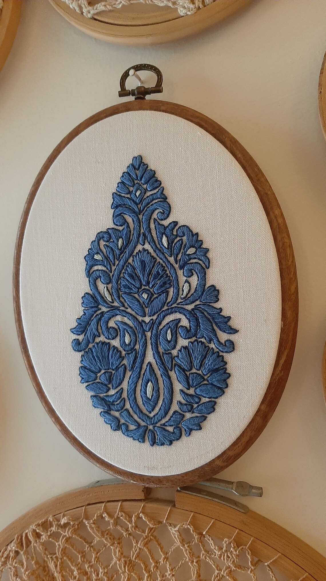 Floral Blue Embroidery PDF Pattern, DIY Stitch Guide (digital Download ...