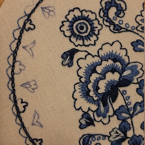 Cornflower Embroidery Pattern PDF, Indigo Blue Floral Botanical Stitch ...