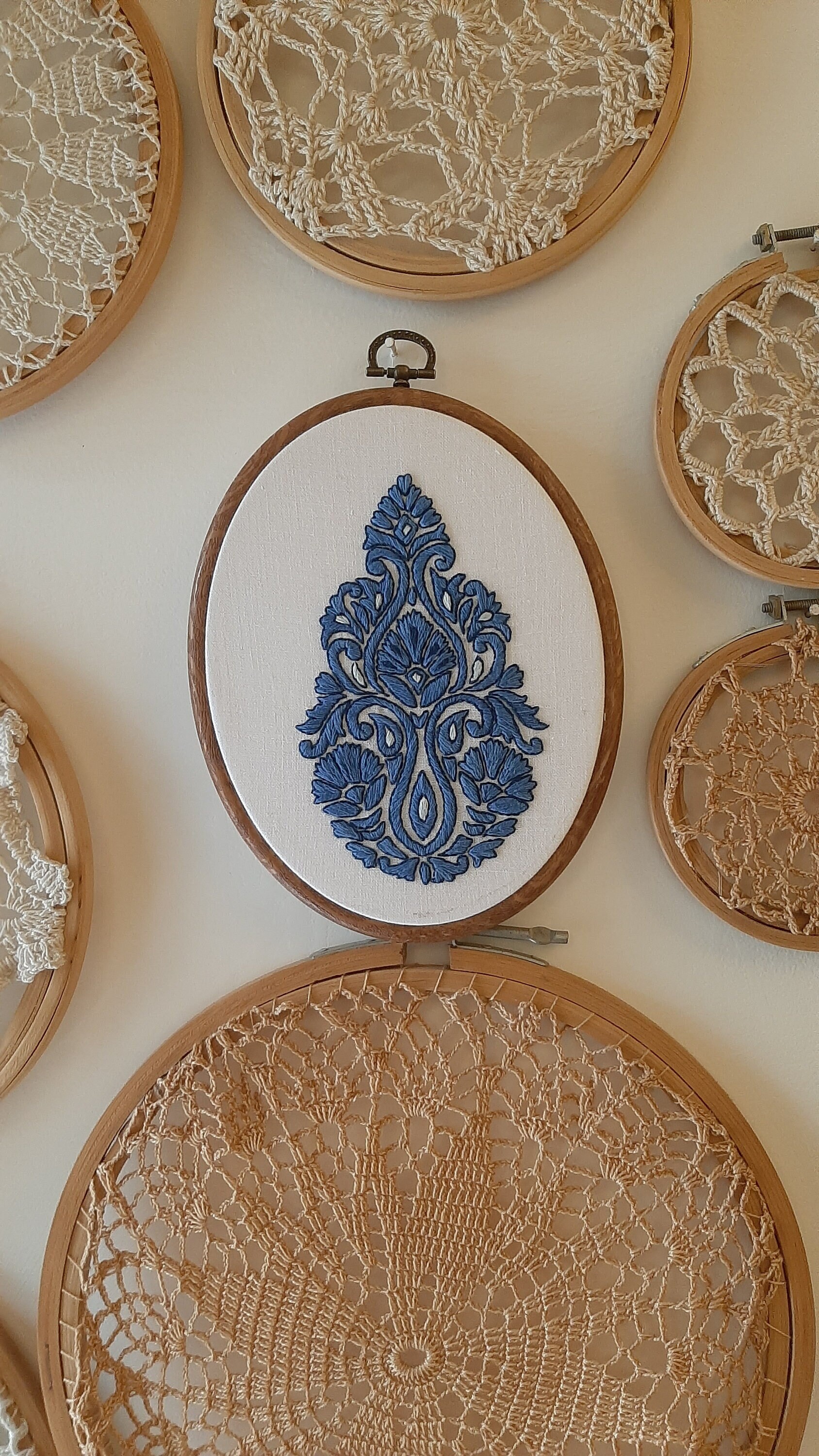 Floral Blue Embroidery PDF Pattern, DIY Stitch Guide (digital Download ...