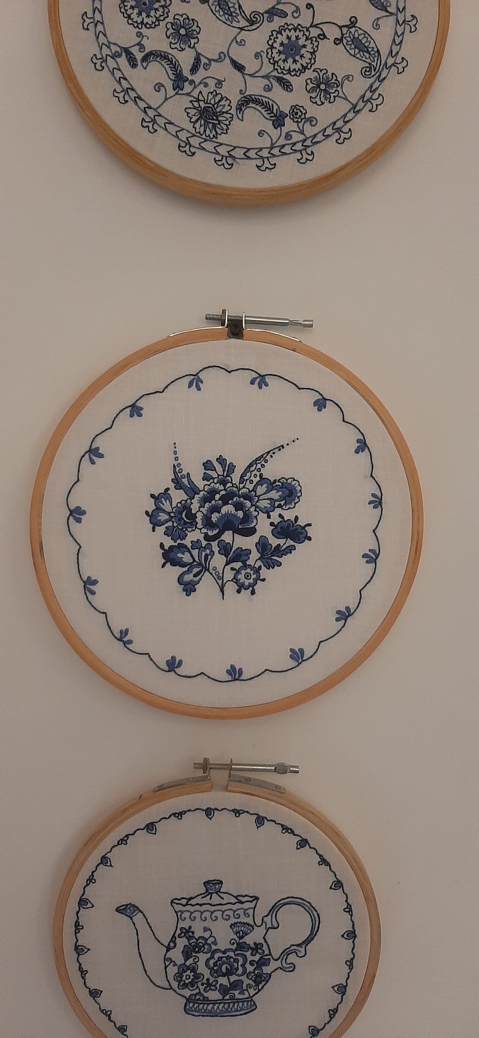 Delft Blue Floral Embroidery DIY Kit, Indigo Needlework (PDF Pattern ...