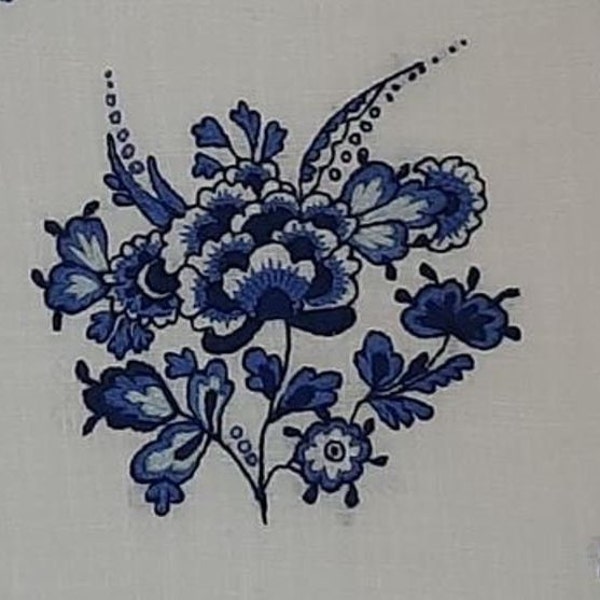 Delft Blue Fabric - Etsy