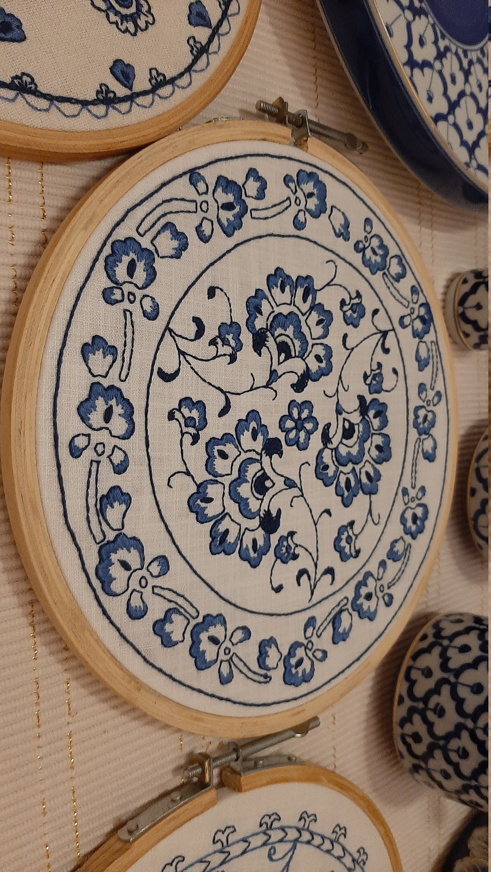Indigo Floral Embroidery DIY Kit, Beginner Needlework (PDF Pattern) - Etsy