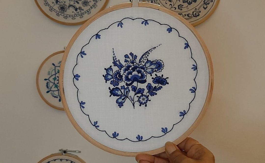 Delft Blue Embroidery Digital Kit With PDF Pattern DIY Kit Hand ...