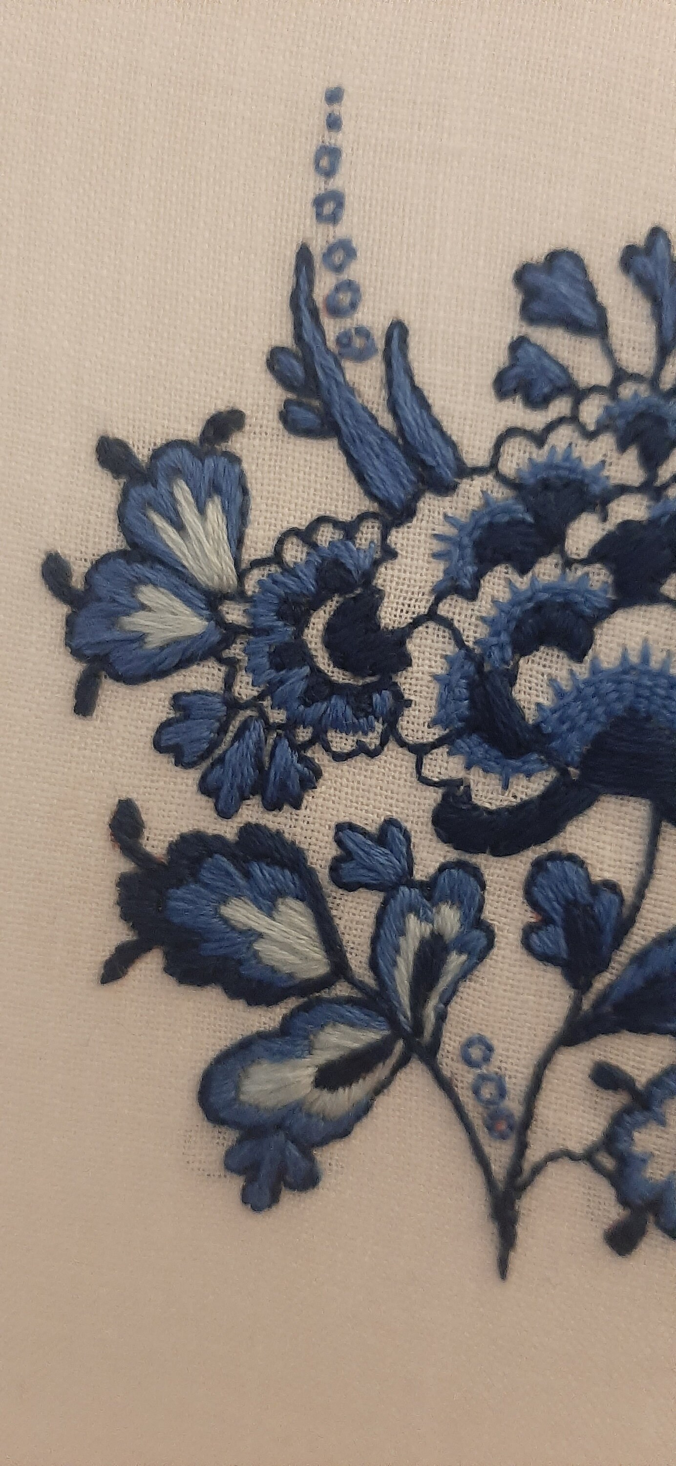 Delft Blue Floral Embroidery Kit, Indigo Needlework (PDF Pattern ...