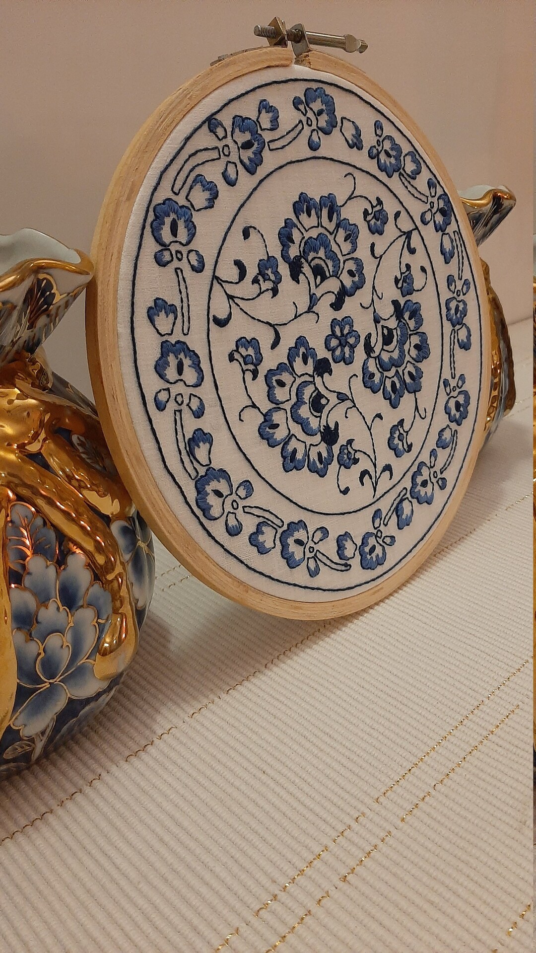 Indigo Floral Embroidery DIY Kit, Beginner Needlework (PDF Pattern) - Etsy