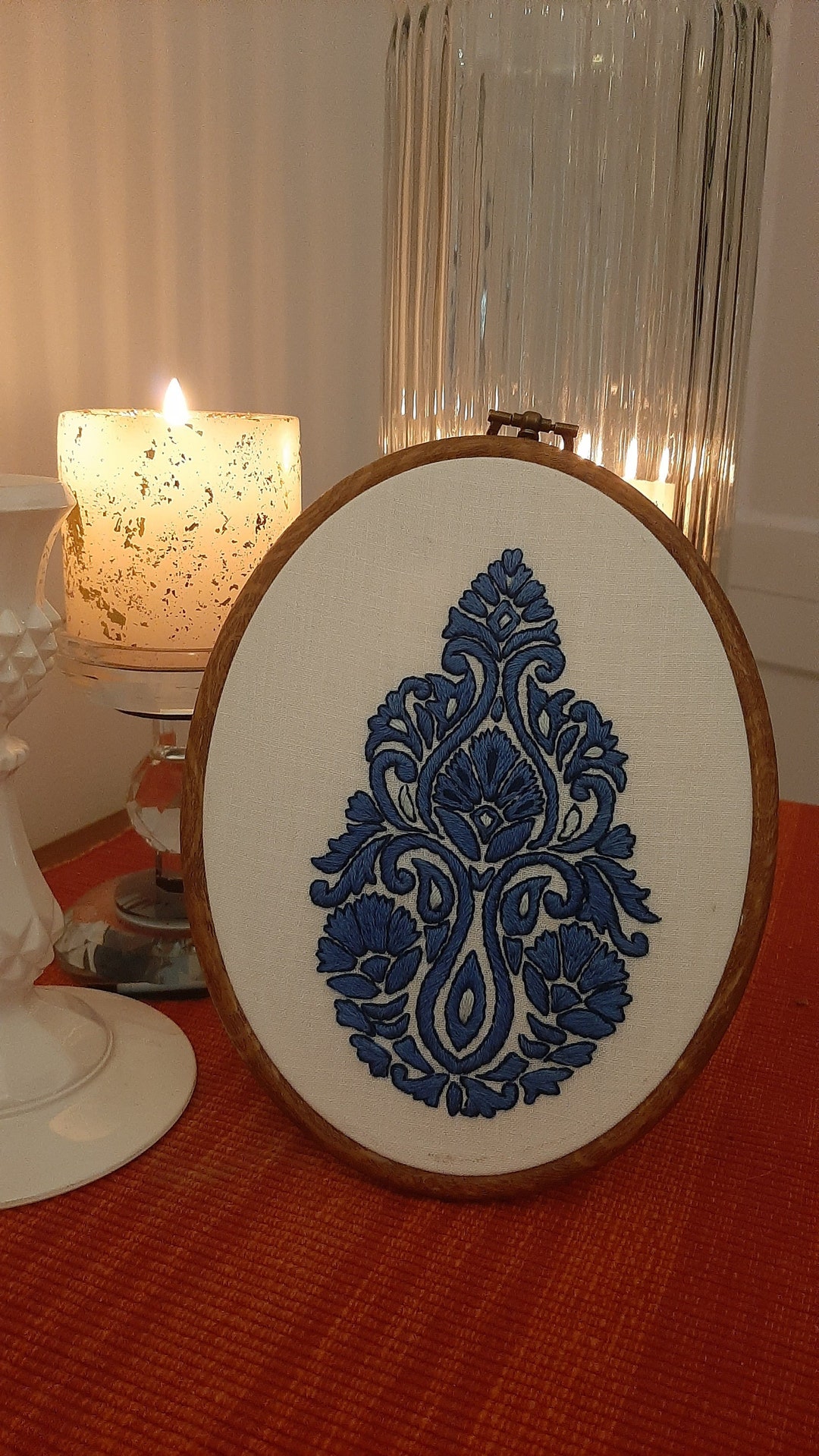 Floral Blue Embroidery PDF Pattern, Stitch Guide, Color Card, Digital ...