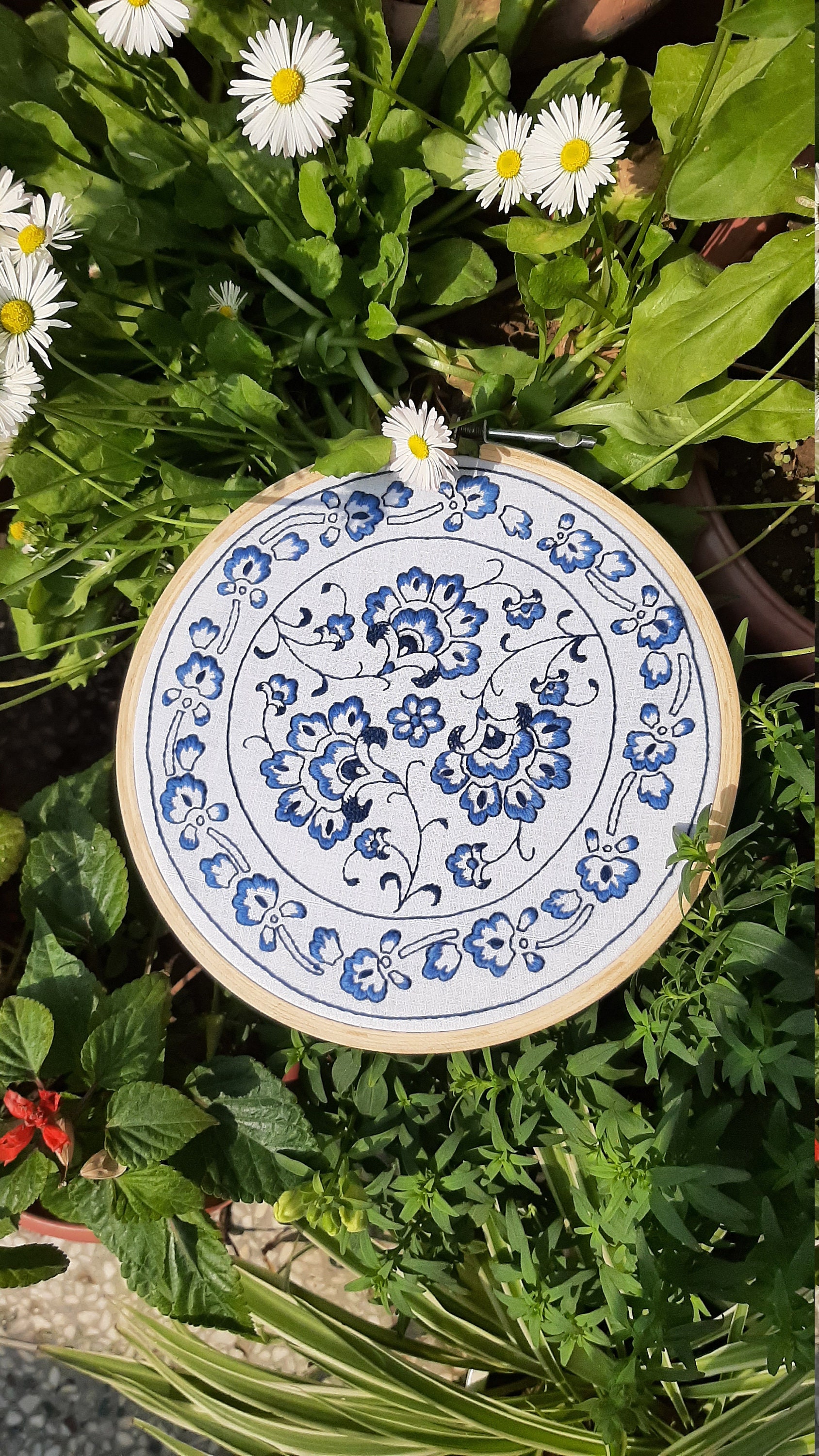 Indigo Floral Embroidery DIY Kit, Beginner Needlework (PDF Pattern) - Etsy