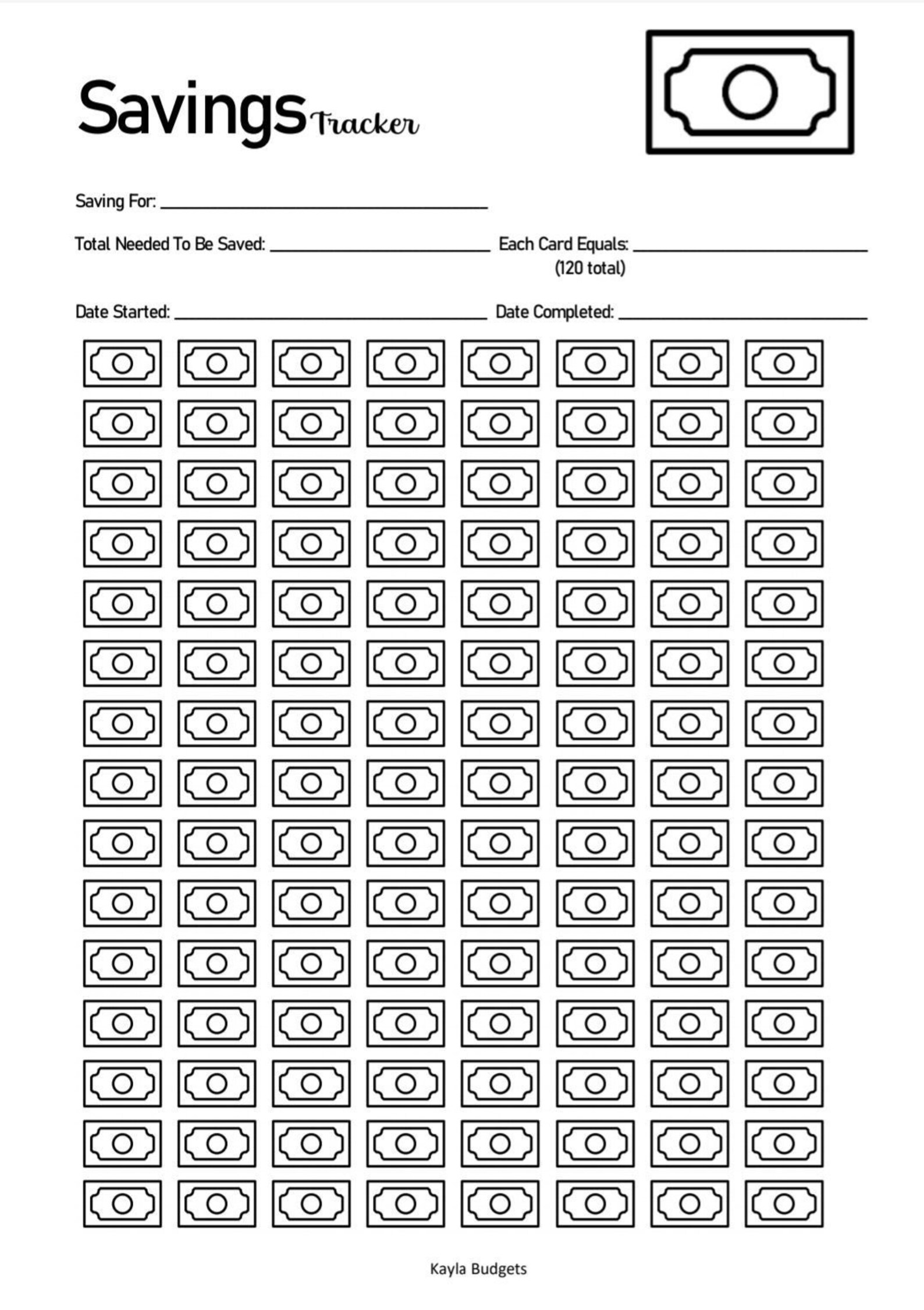 A4 PDF Printable Savings Tracker - Etsy