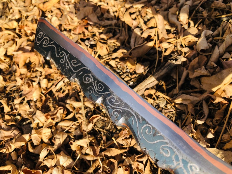 Copper Damascus Black Steel Dagger, Custom Copper Damascus Dagger With ...
