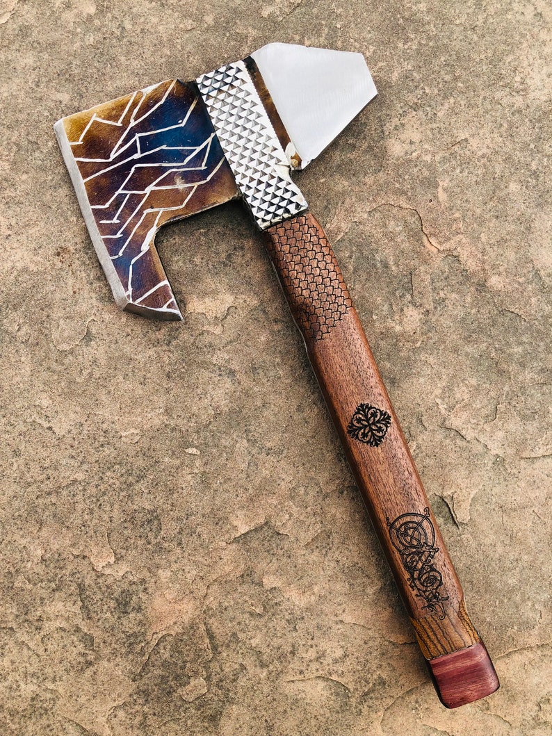Viking War Axe, Hand Forged Custom Bearded Axe With Custom Finish - Etsy