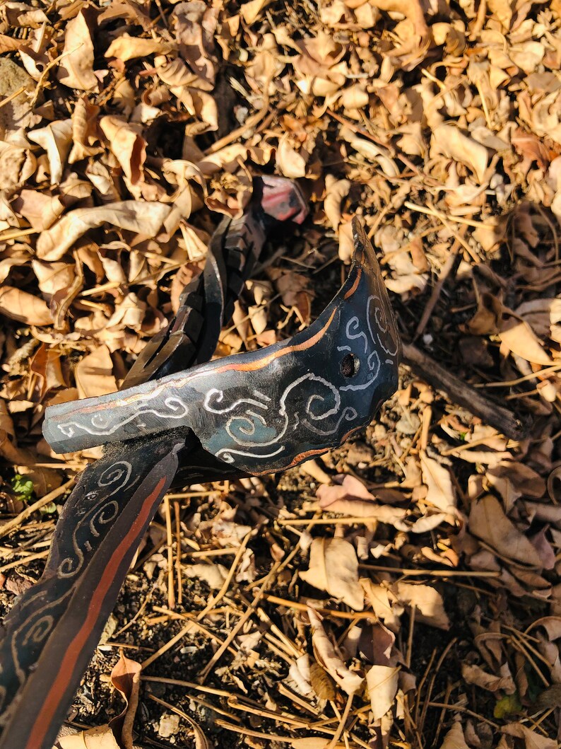 Copper Damascus Black Steel Dagger, Custom Copper Damascus Dagger With ...