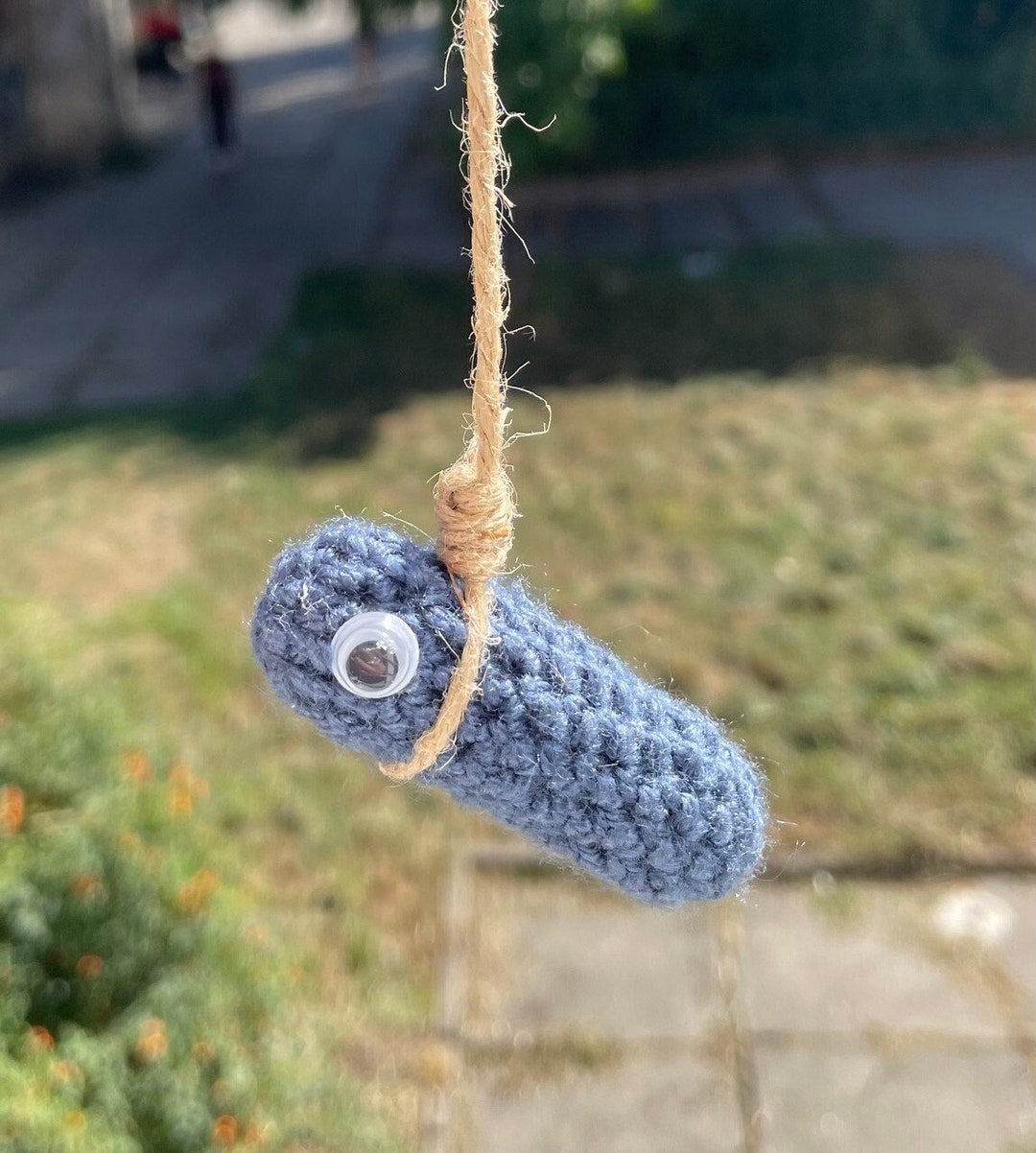 Funny Worm, Blue Worm, Hanging Worm, Cartoon Worm, Cute Worm, Knitted ...