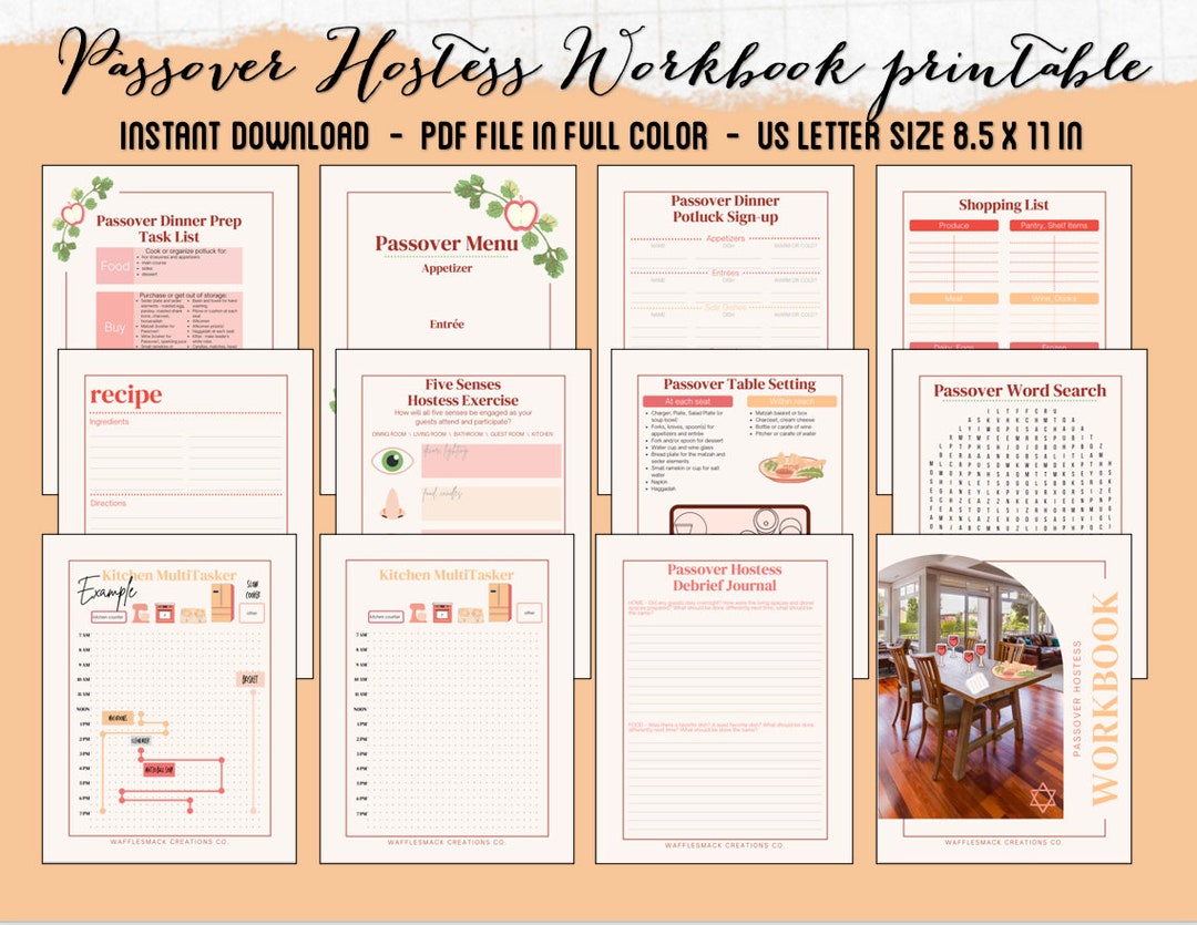 Printable Passover Planner Seder Planner Pages Jewish Holiday Planner ...