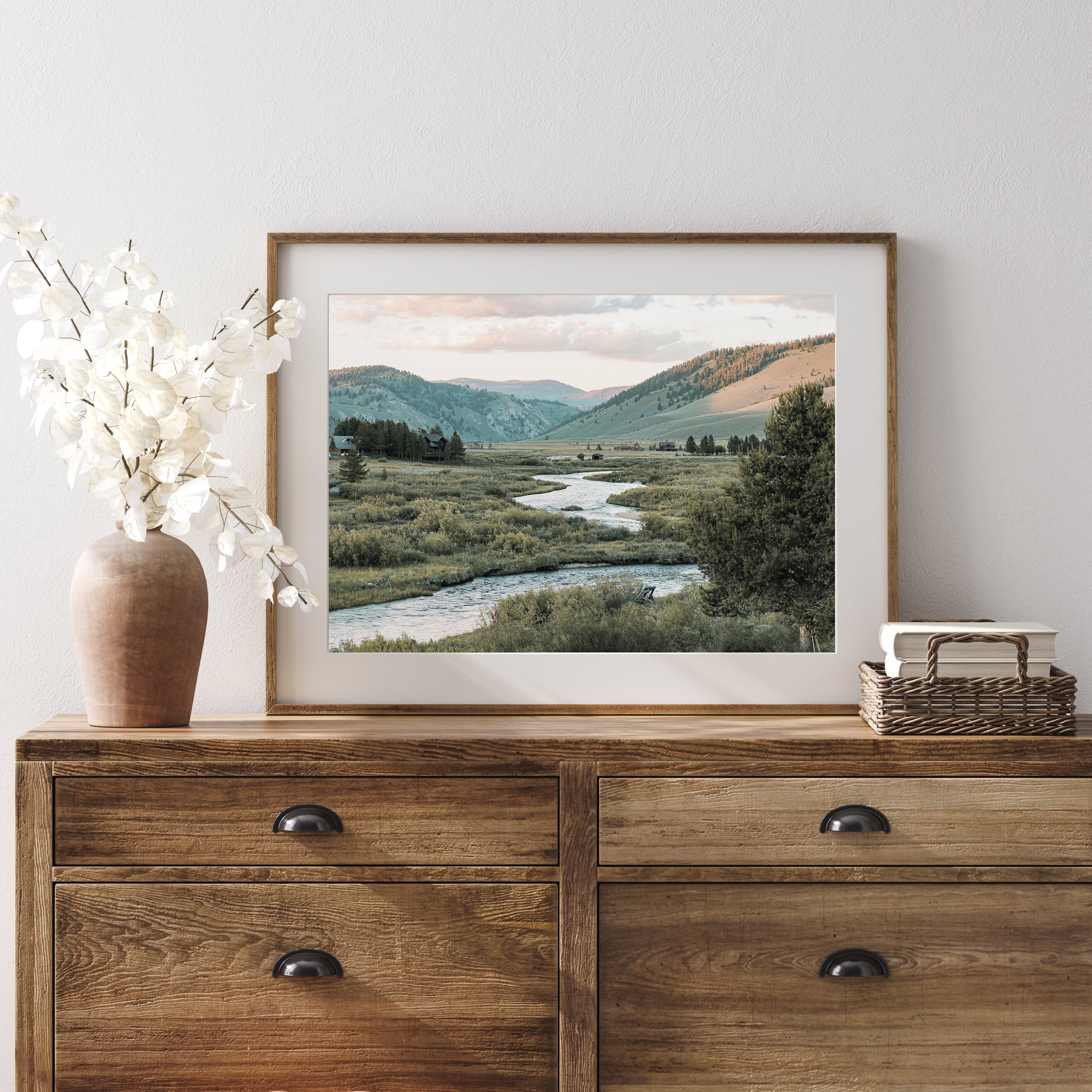 River Running Through Valley, Montana Scenery, Valley Creek Wall Art ...
