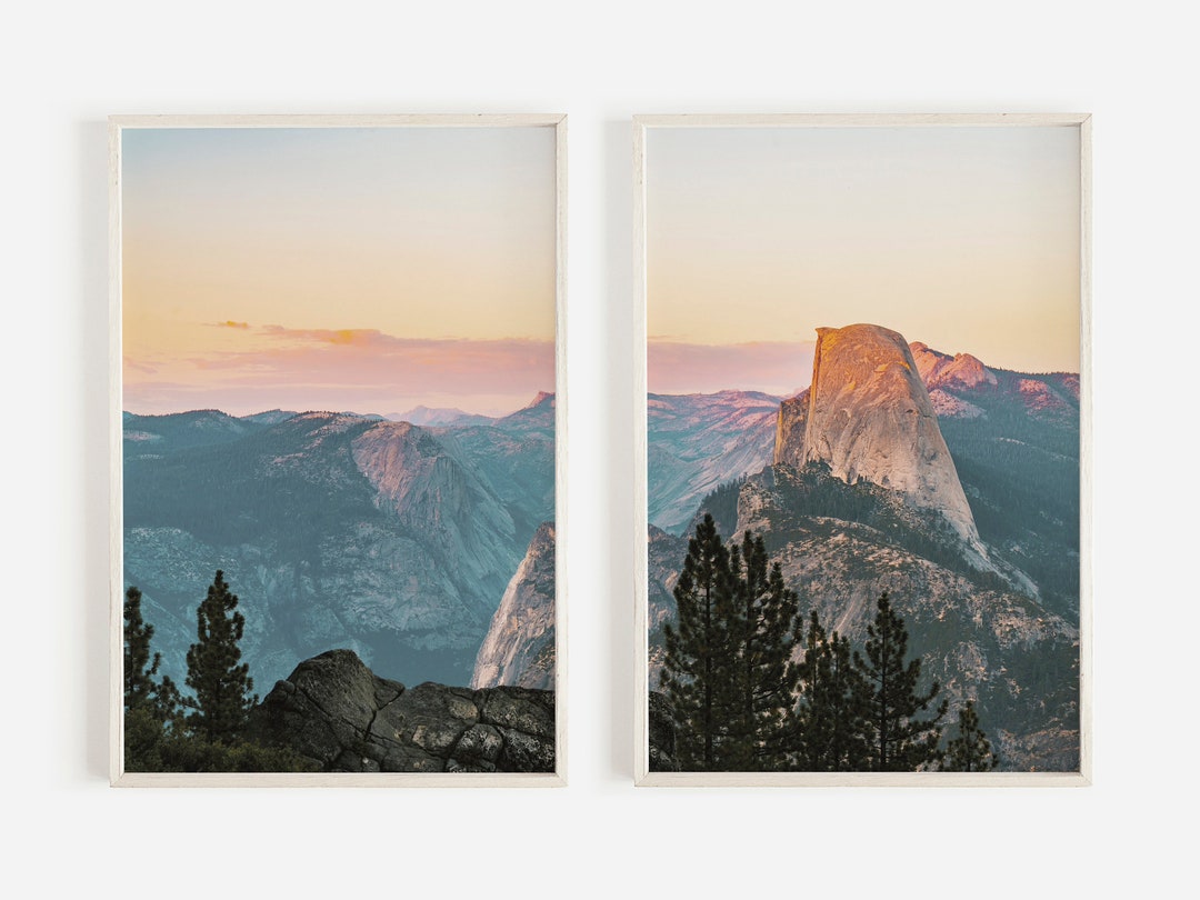 Half Dome Sunset Print, Sunset Over Half Dome, California Landscape ...