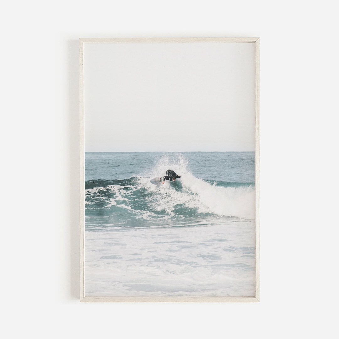 Catching A Wave, Surfer in PNW, Minimal Coastal Art, Oregon Surf Photo ...