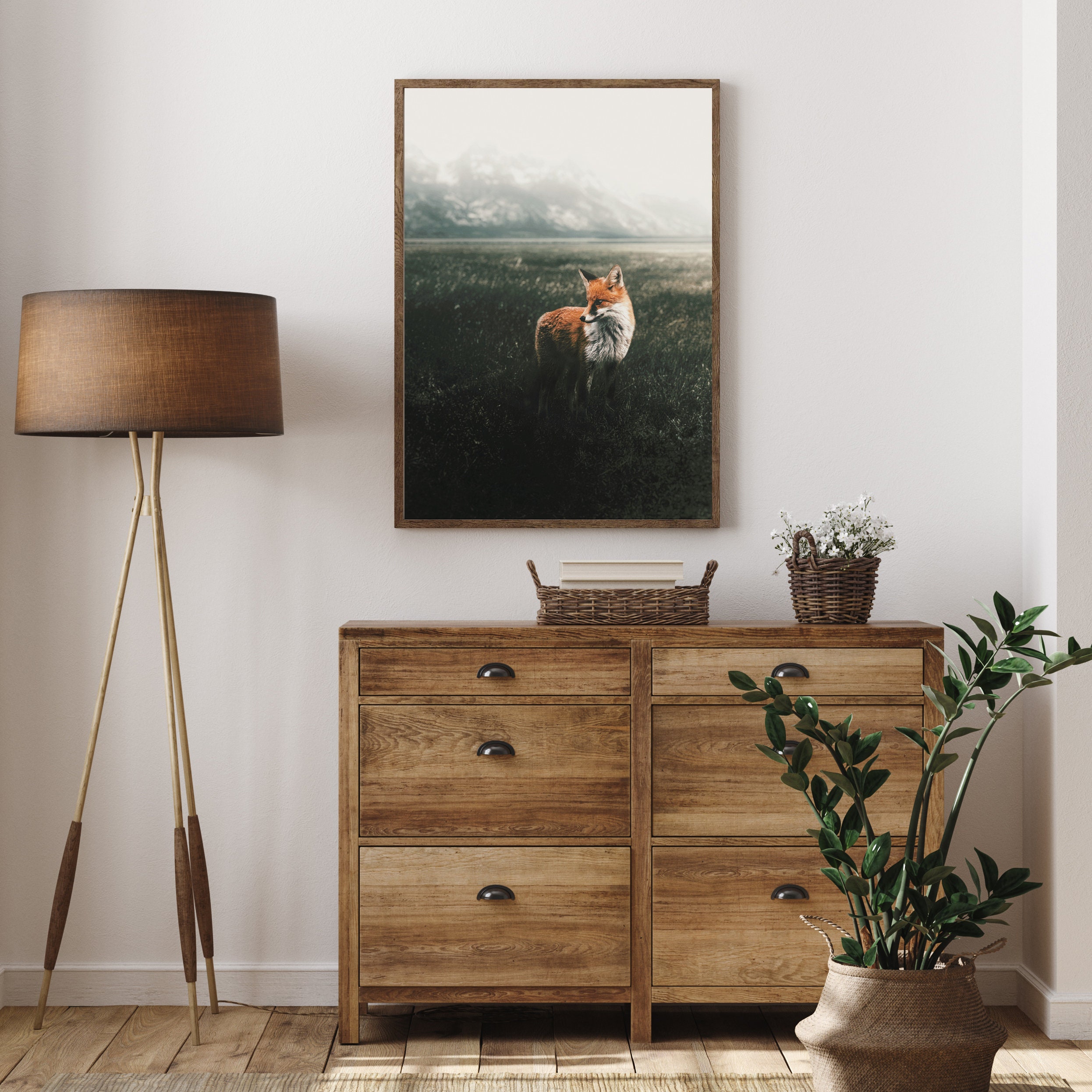 Fox in Forest Field Red Fox Photography Rustic Fox Print - Etsy