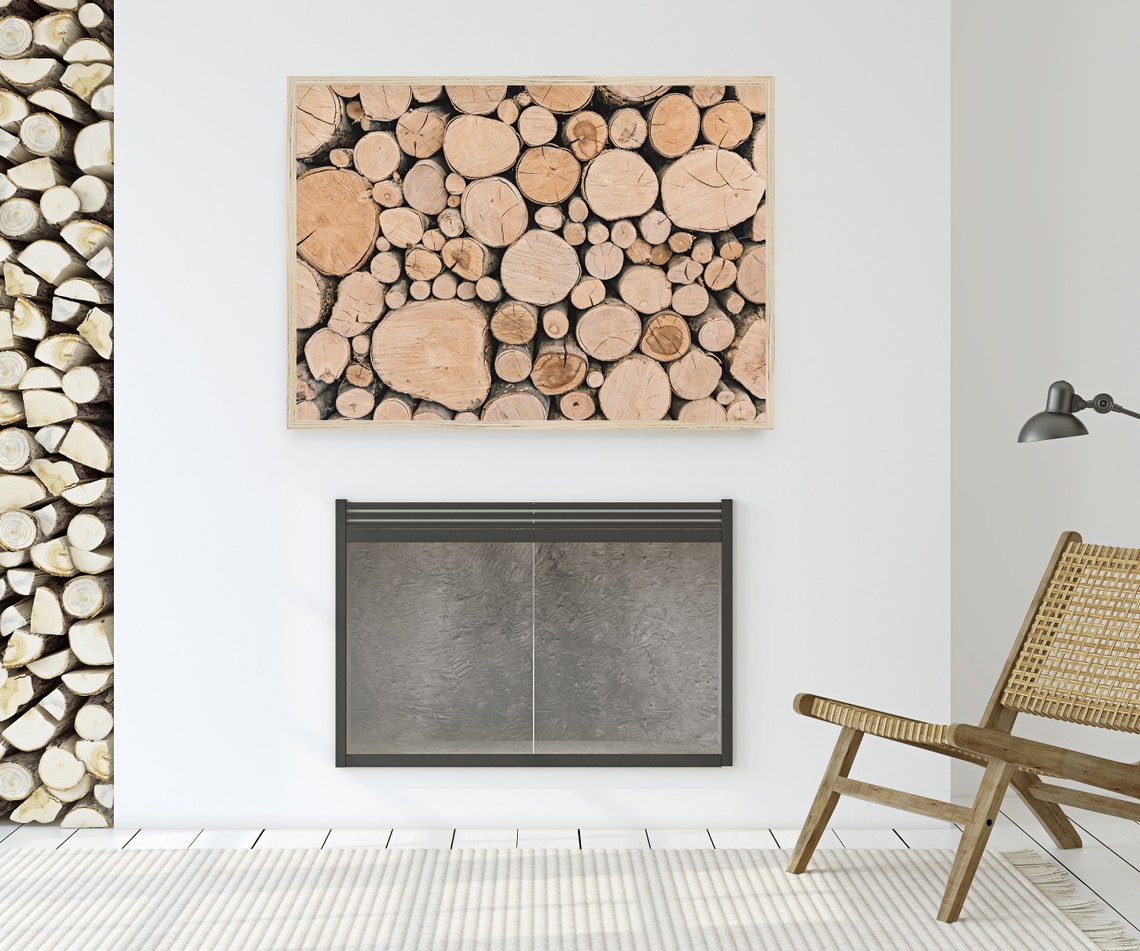 Log Pile Print Tree Ring Wall Art Rustic Home Decor Tree | Etsy