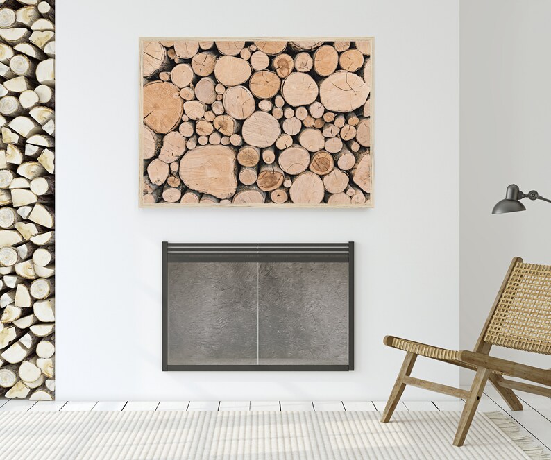 Log Pile Print Tree Ring Wall Art Rustic Home Decor Tree | Etsy