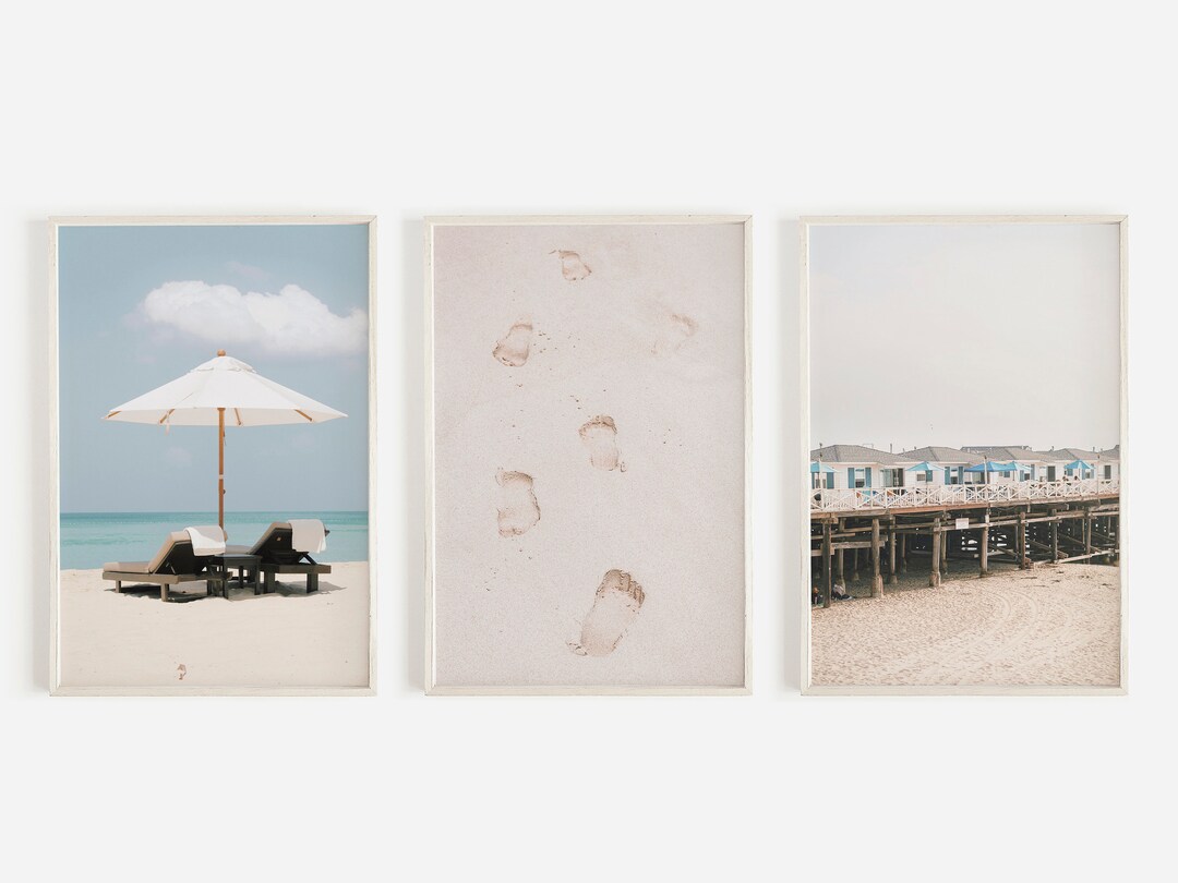 Neutral Ocean Beach Prints, Set of 3 Prints, Ocean Home Decor, Beach ...