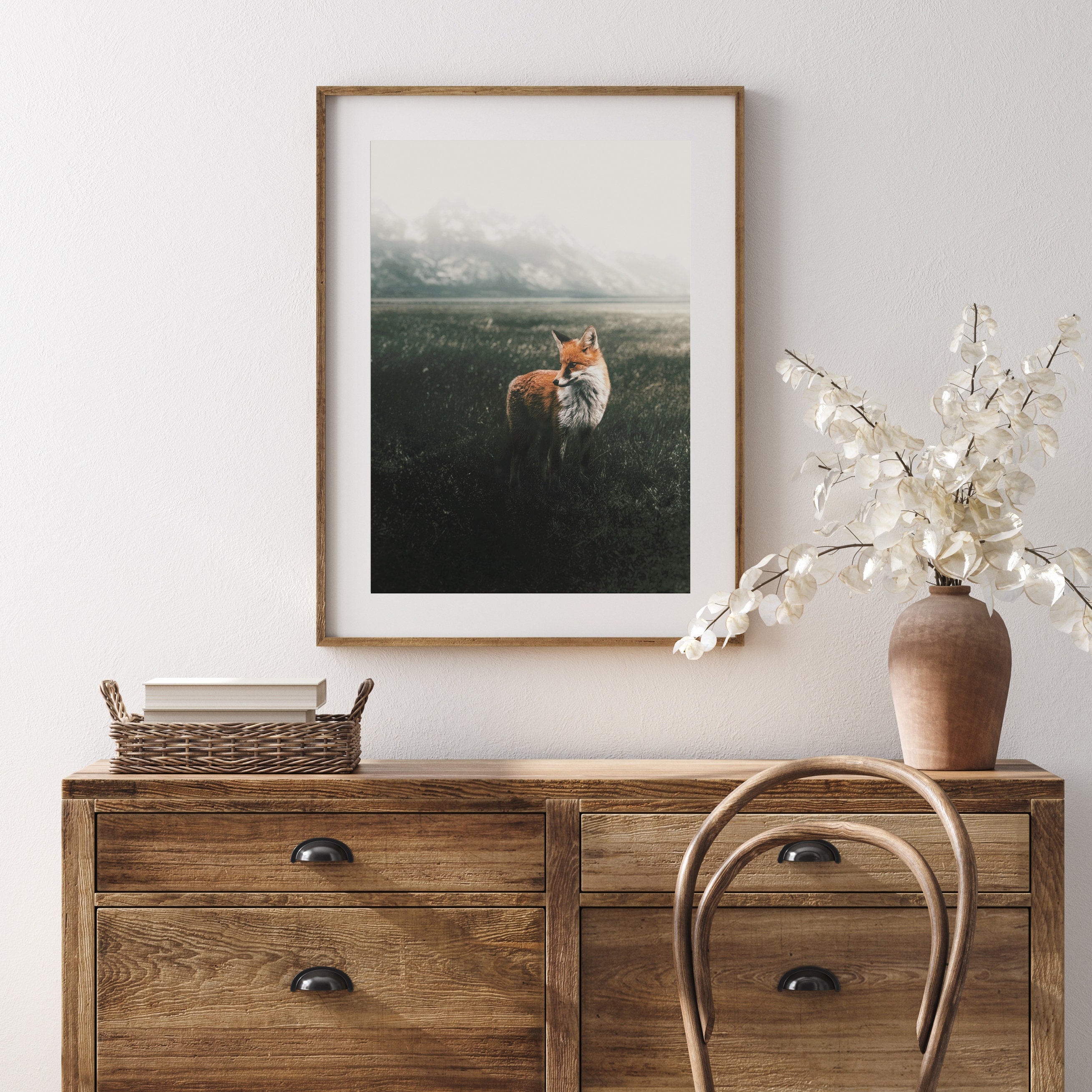 Fox in Forest Field Red Fox Photography Rustic Fox Print - Etsy