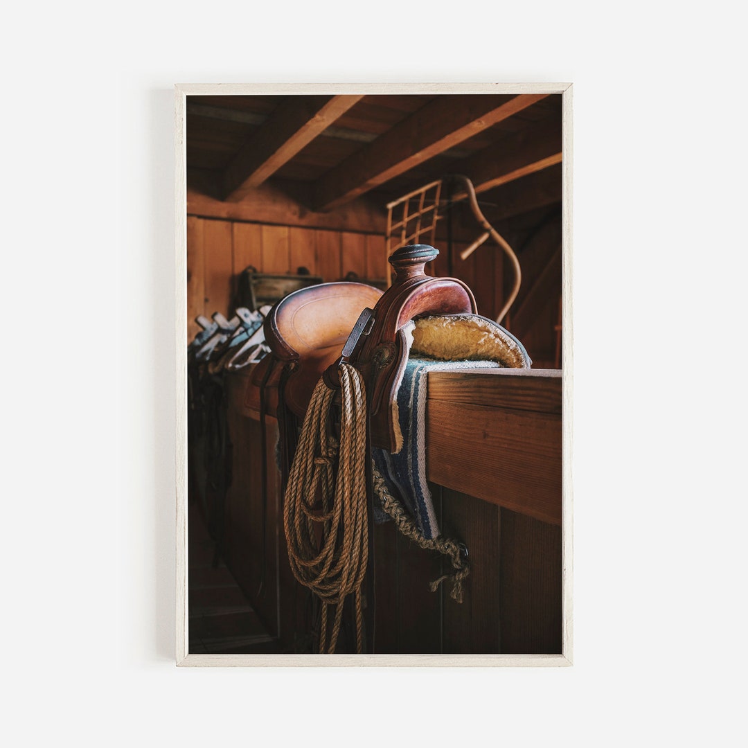 Leather Cowboy Saddle, Western Style Horse Saddle, Horse Home Decor ...