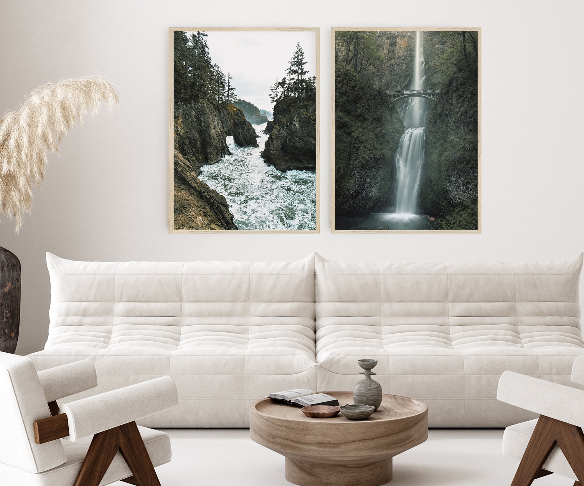 Coastal Oregon Print Set Set of 2 Prints Waterfall in - Etsy
