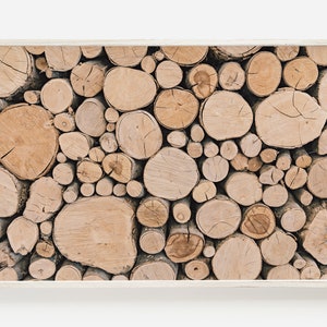 Log Pile Print Tree Ring Wall Art Rustic Home Decor Tree | Etsy