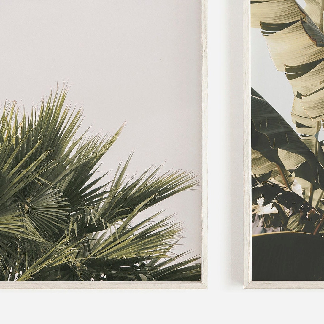 Tropical Leaves Posters Coastal Home Decor Neutral Beach - Etsy