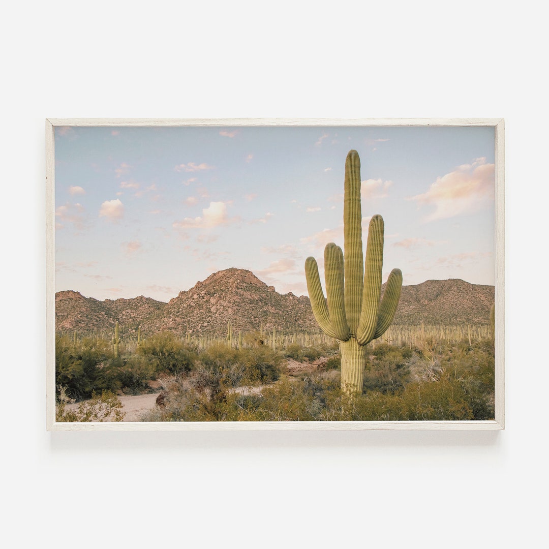 Saguaro Desert Cactus, Arizona Printable Art, Desert Landscape, Green ...
