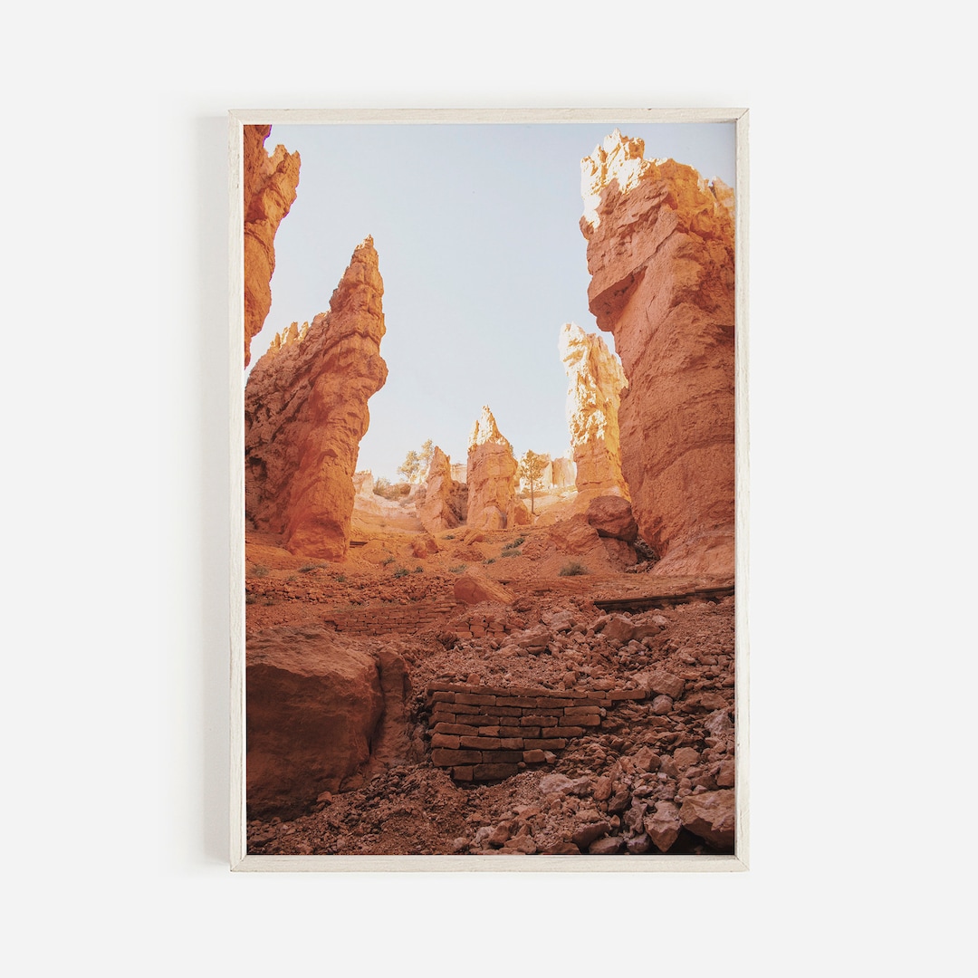 Desert Rock Spires, Utah Canyon Poster, Red Rock Canyon, Indian Ruins ...