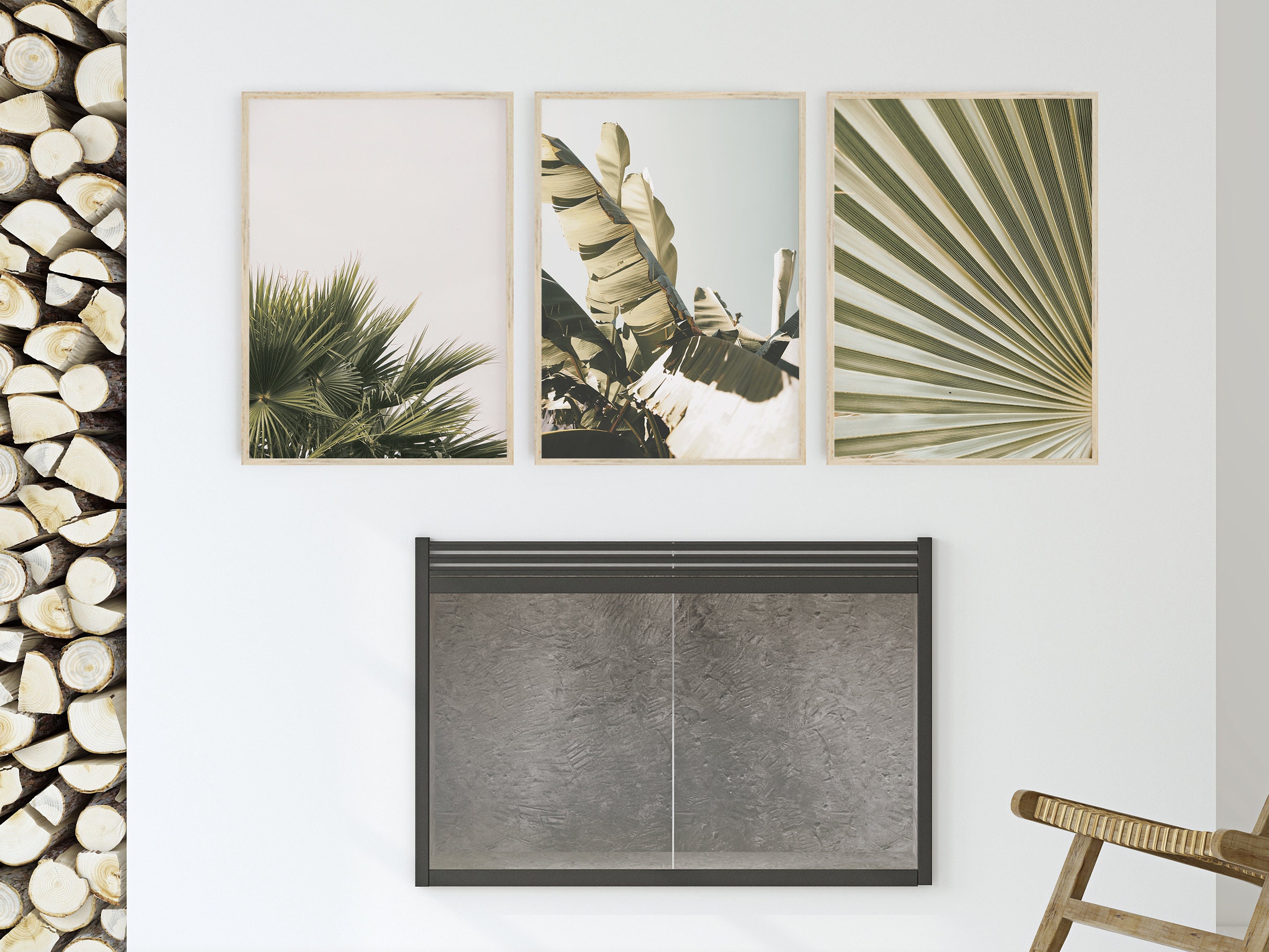 Tropical Leaves Posters Coastal Home Decor Neutral Beach - Etsy