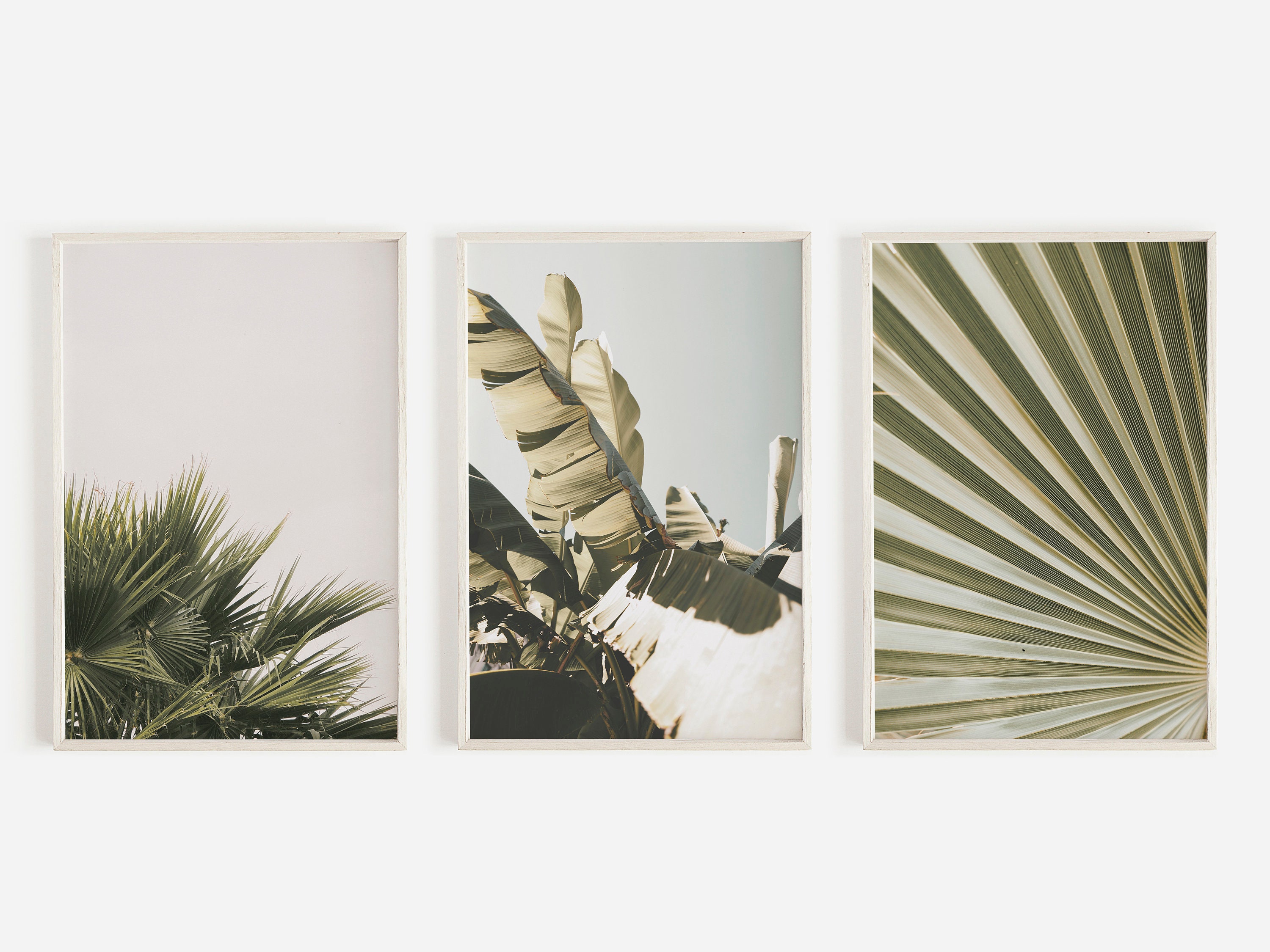 Tropical Leaves Posters Coastal Home Decor Neutral Beach - Etsy