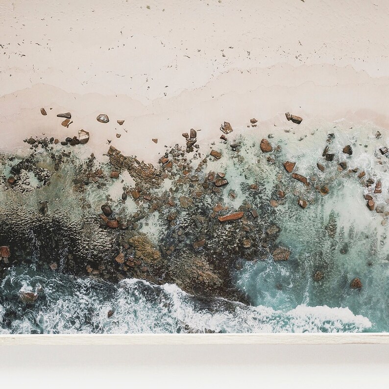 Rocky Shore Print Aerial Beach Photo Beach Digital Art - Etsy