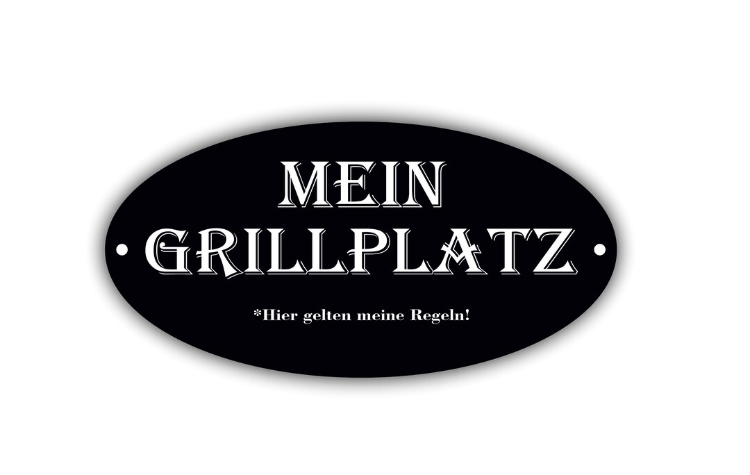 My Barbecue Area - Alu Metal Shield | My Rules | Noble Design in Black ...
