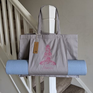Personalised Yoga Tote Bag With Yoga Mat Pocket, Pilates Mat Bag ...