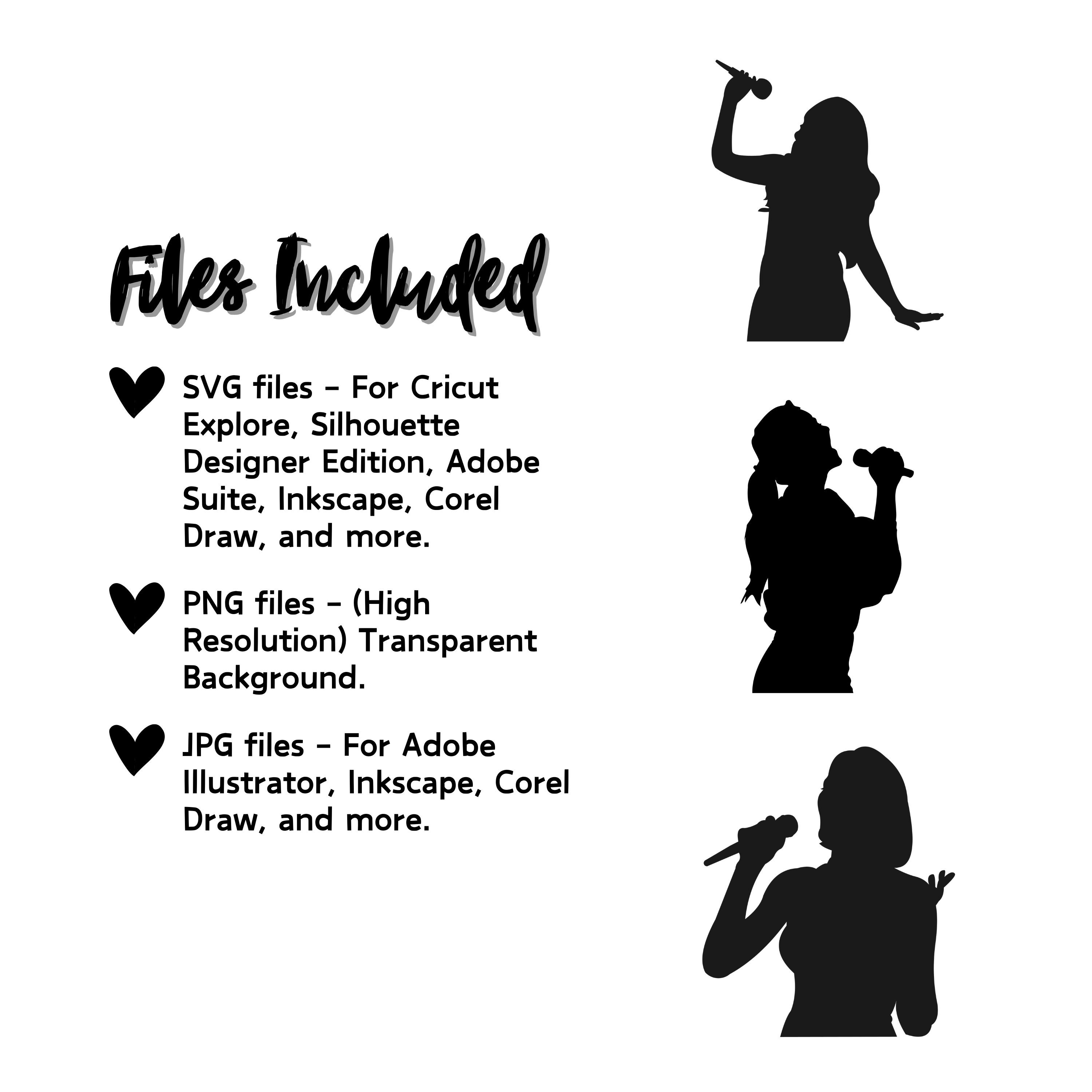 60 Girl Singer Silhouette, Singer Svg, Singing Svg, Singer Cut File ...