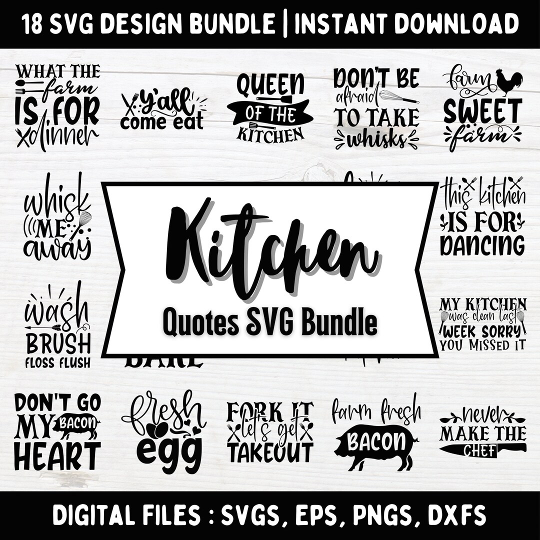 Kitchen Quotes SVG Bundle, Kitchen Decal Svg, Kitchen Quotes Svg ...