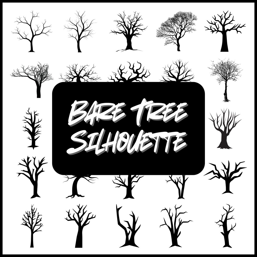 100 Bare Tree Silhouette, Bare Tree Svg, Dead Tree Svg, Cut File for ...
