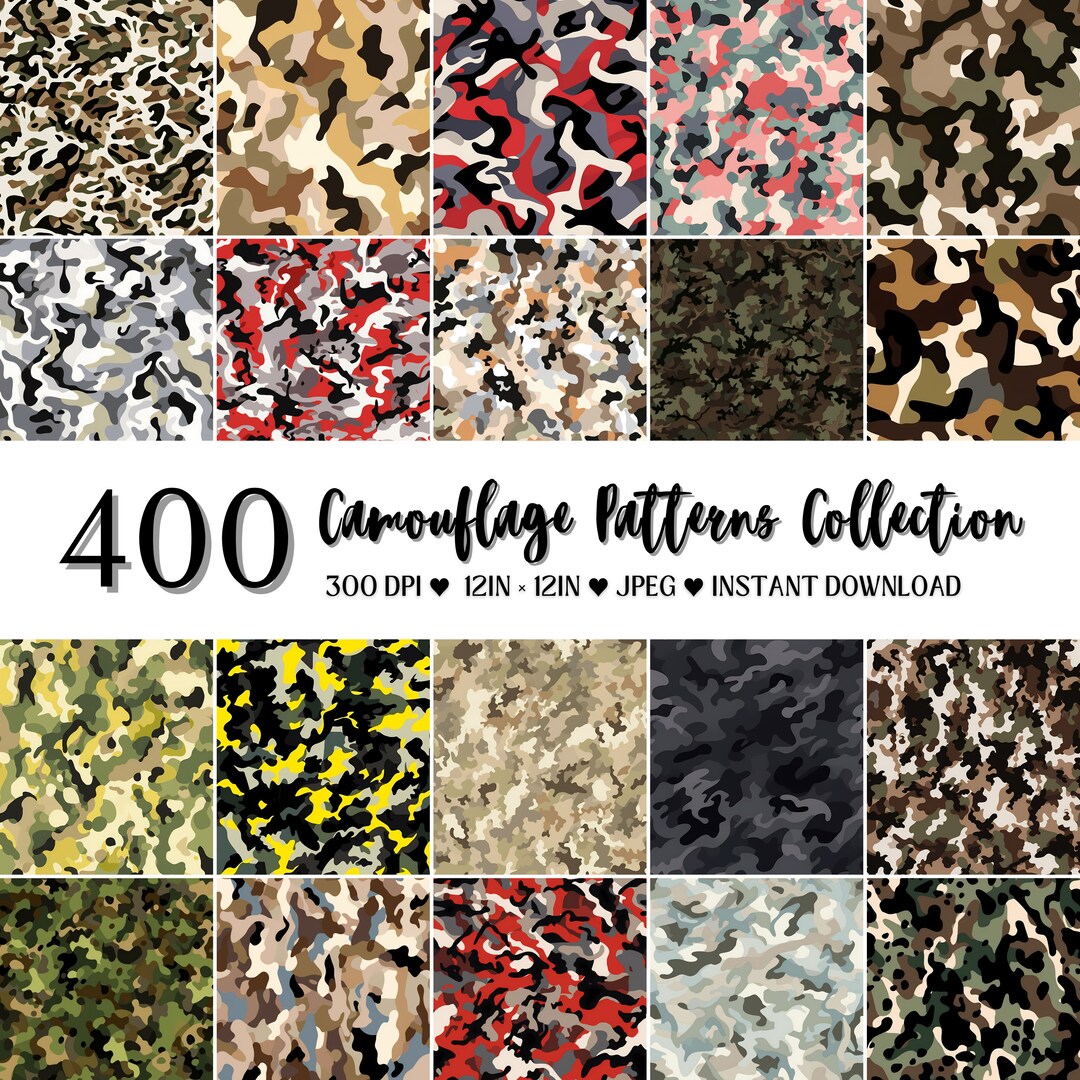Camouflage Patterns Collection, Printable Paper, Camouflage Papers ...