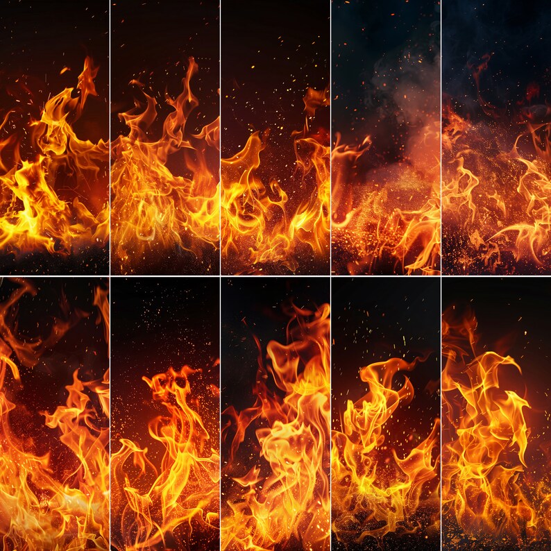 Realistic Fire Flames & Sparks, Fire Overlays, Digital Flames, Burning Effects, Flame Effect ...