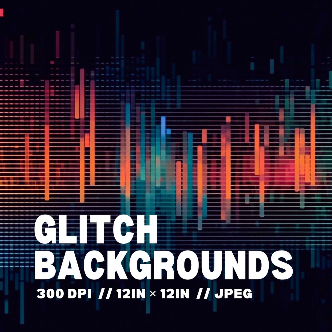 Glitch Background, Glitch Digital Paper, Glitch Textures, Digital ...