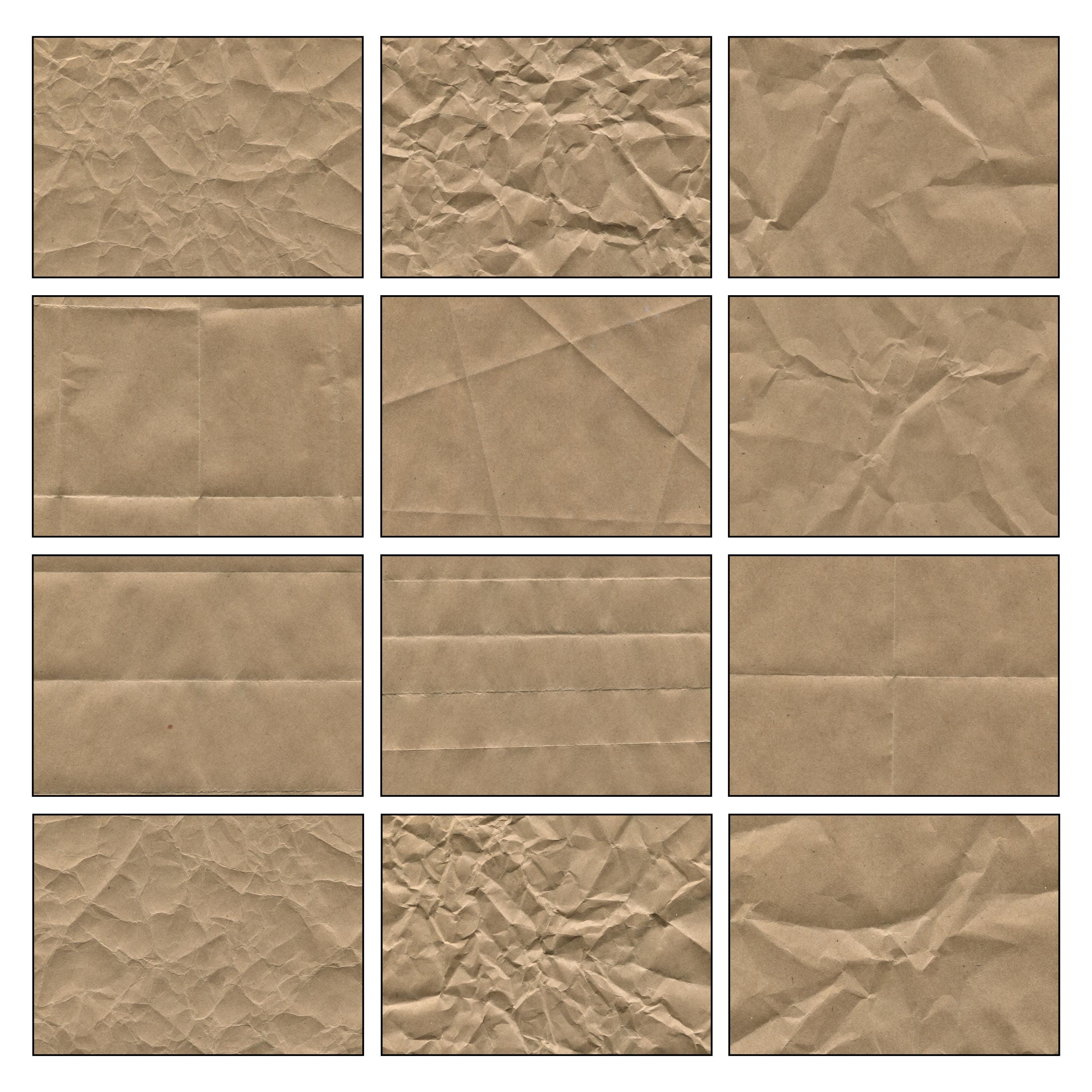 Crumpled Paper Textures, Printable Textures, Realistic Paper, Paper ...