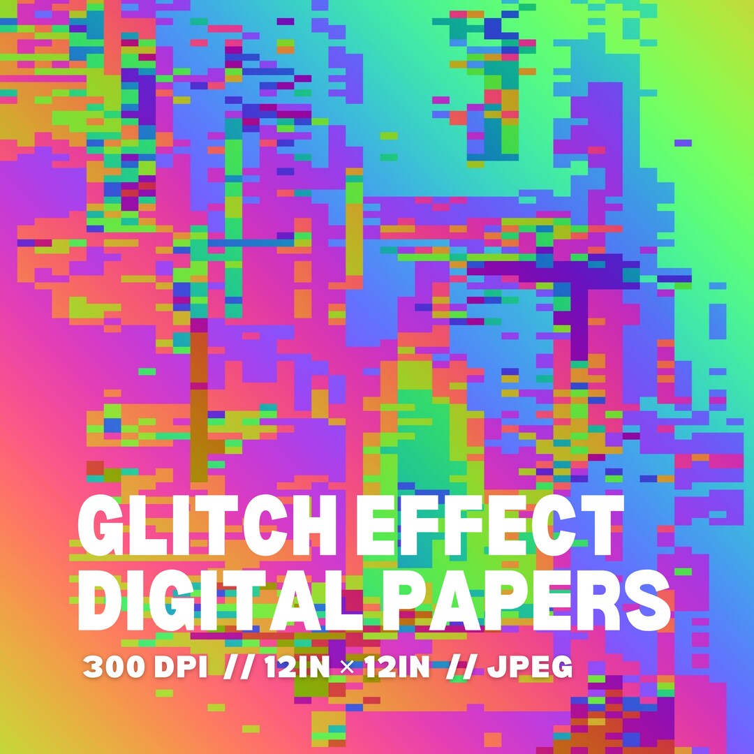 Glitch Digital Papers, Glitch Textures, Glitch Effect, Glitch Overlay ...
