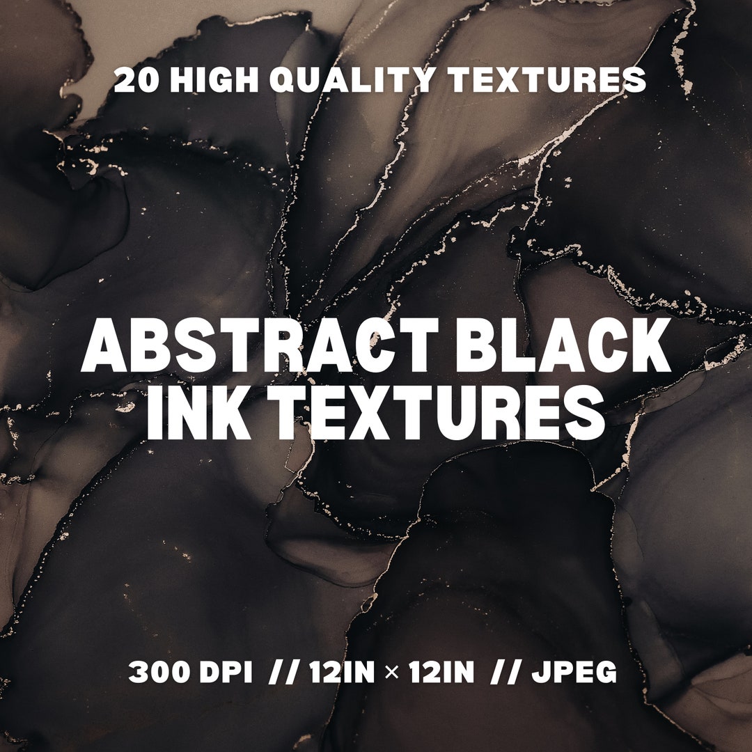 20 Abstract Black Ink Textures, Background Textures, Watercolor ...