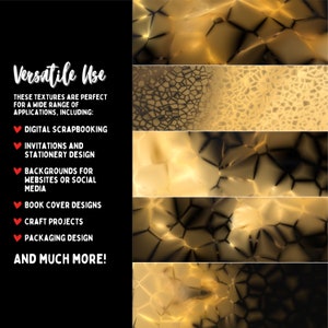 Gold Black Abstract Texture, Abstract Background, Digital Papers Set ...