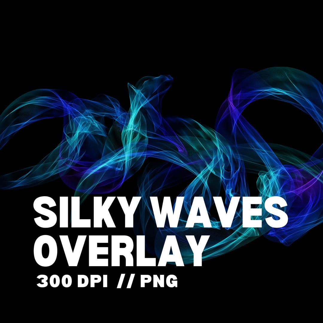 Silky Waves Overlay, Silky Overlays, Wave Textures, Digital Overlays ...